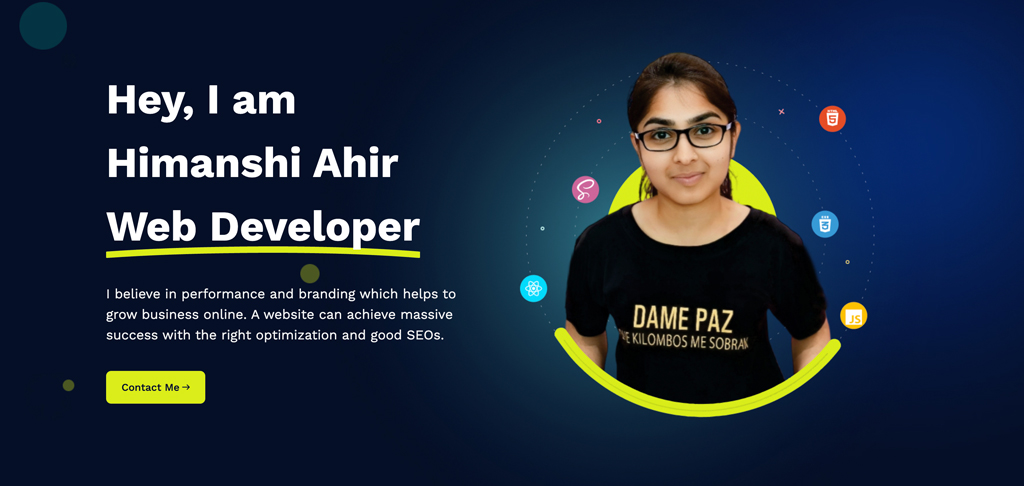 Himanshi Ahir - Expert Web Developer and UI UX Designer